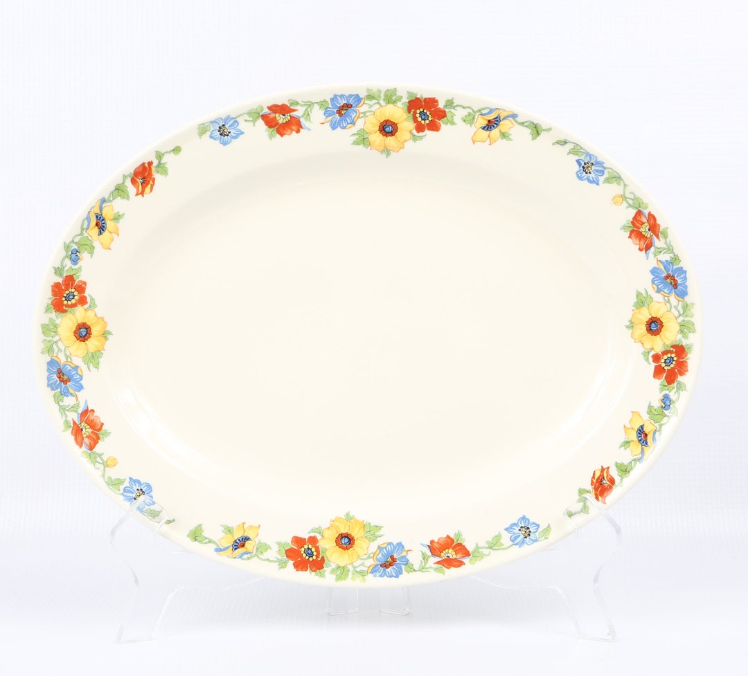 1940's Knowles Platter Edwin M. Knowles China Co. "hostess" Shape., Red ...