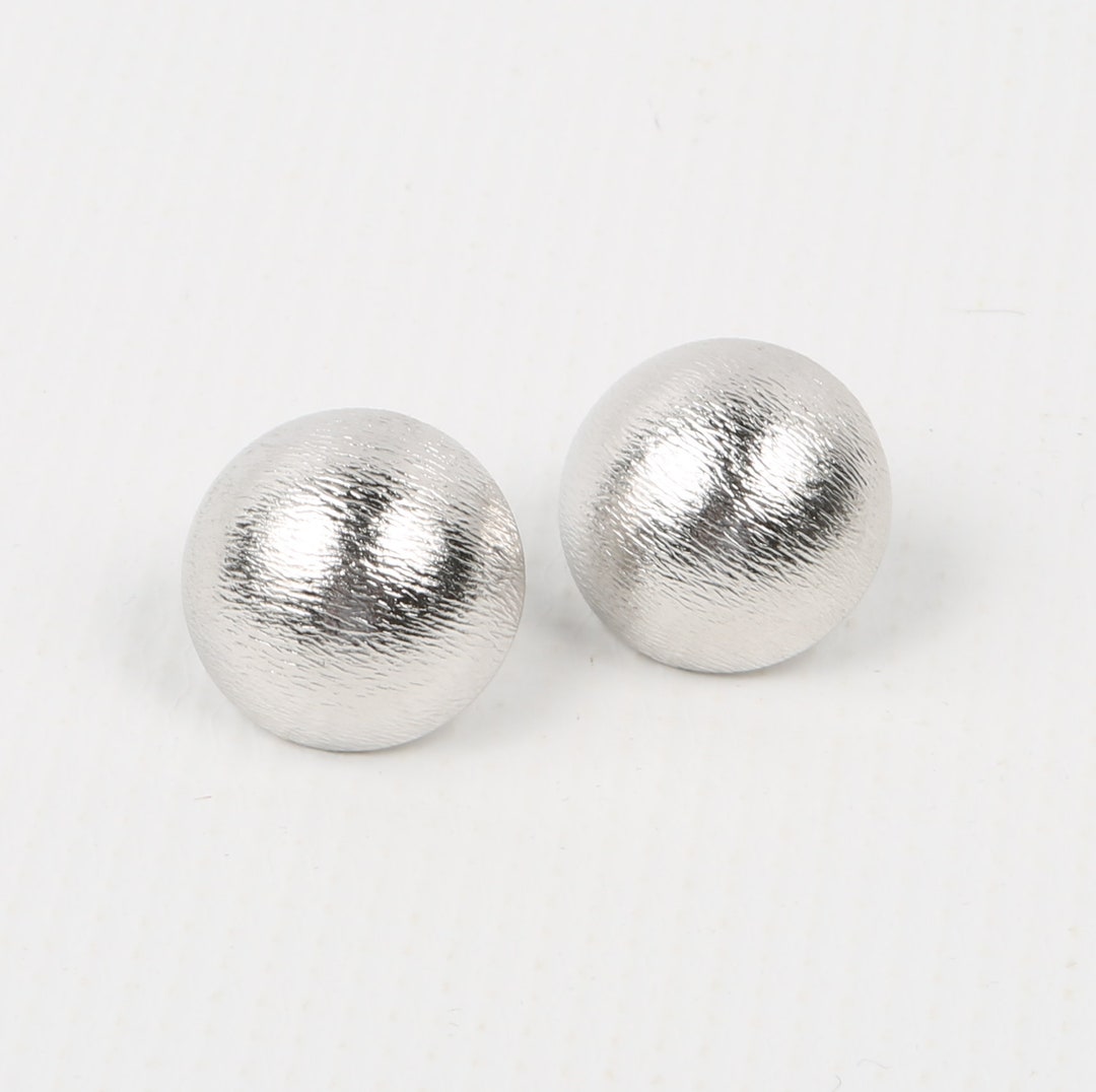 1960's Silver Textured Dome Earrings. Screw Back & Clip Combo. Classic ...