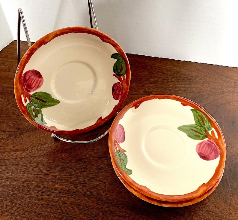 1995 Franciscan Johnson Bros. "apple" Stoneware Saucers (4) Sold Tog ...