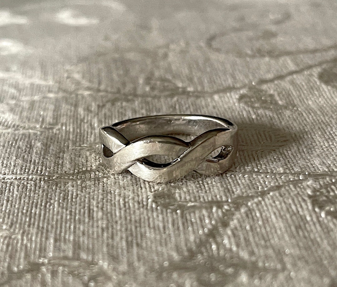 1980's Sterling Silver Dbl Twist Band W Open Ellipses, Celtic Look ...