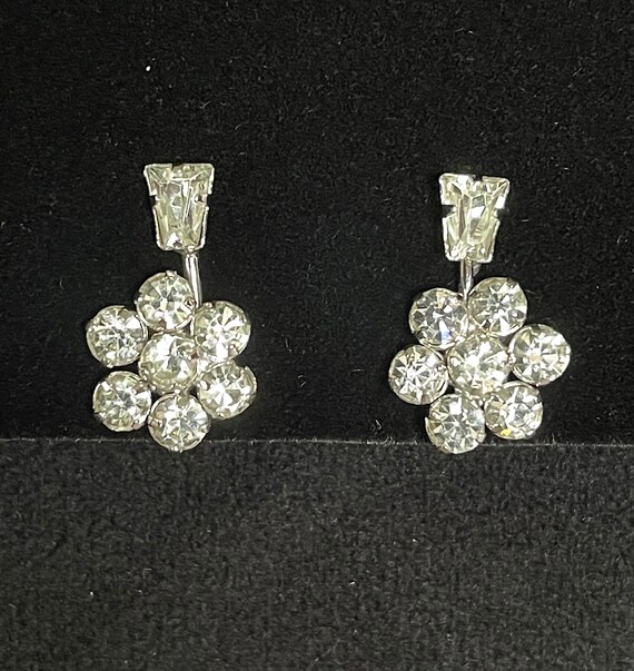 1950's-60's STAR-ART Comet Screw Back Earrings, Clear… - Gem