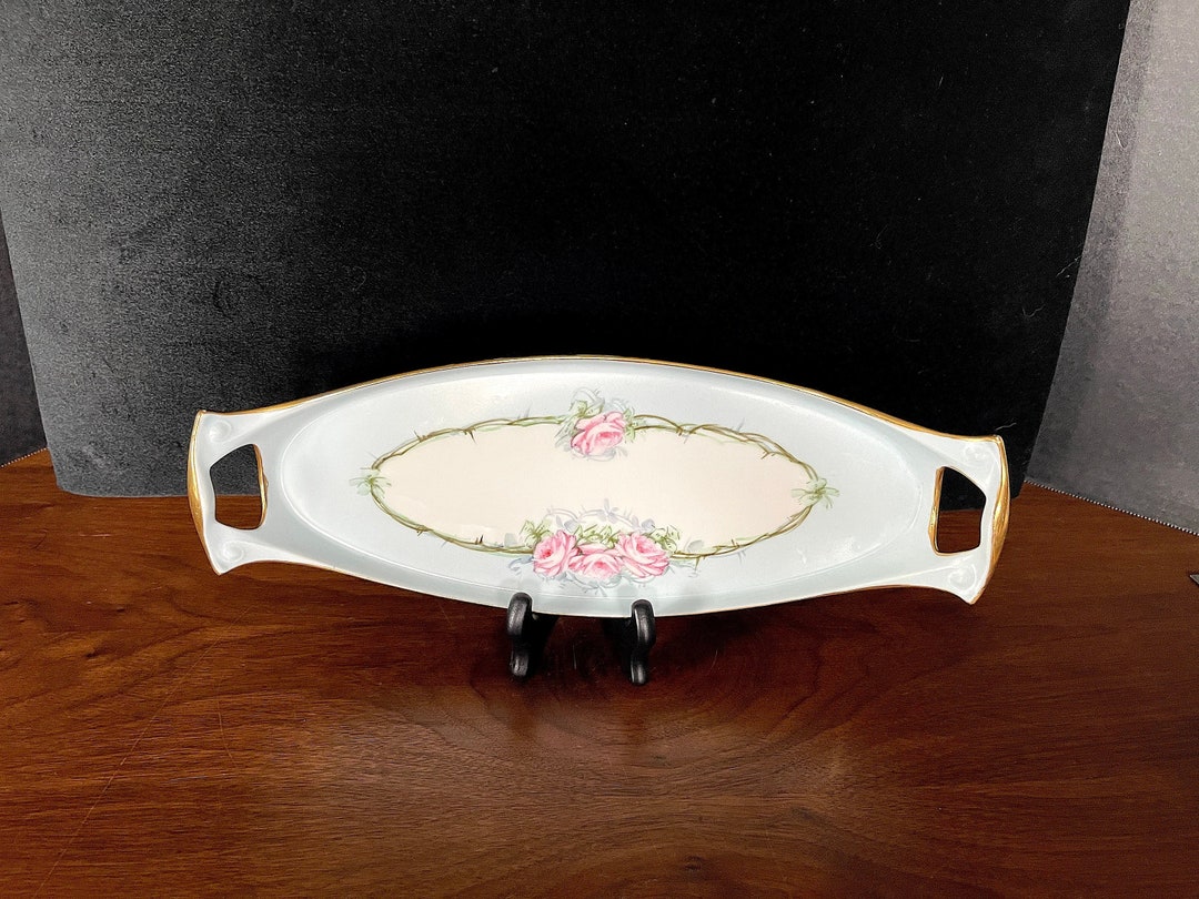 1915 Rosenthal Bavaria, Fantastic Hand Painted Porcelain Dresser Tray ...