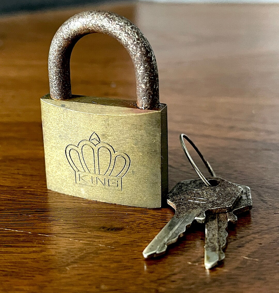 VTG KING Brass Padlock, Crown Emblem, Made in USA, Comes With 2 Keys ...