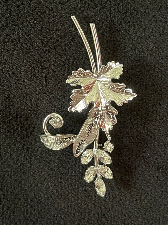 1940's-50's BEAU Sterling Complex Floral Brooch, Repo… - Gem