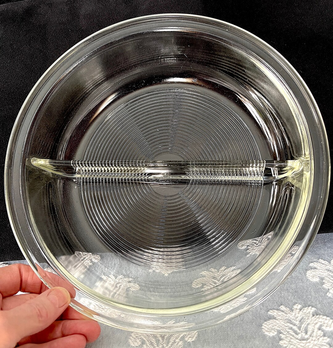 1920's PYREX Divided Casserole Bowl Dish Concentric - Etsy