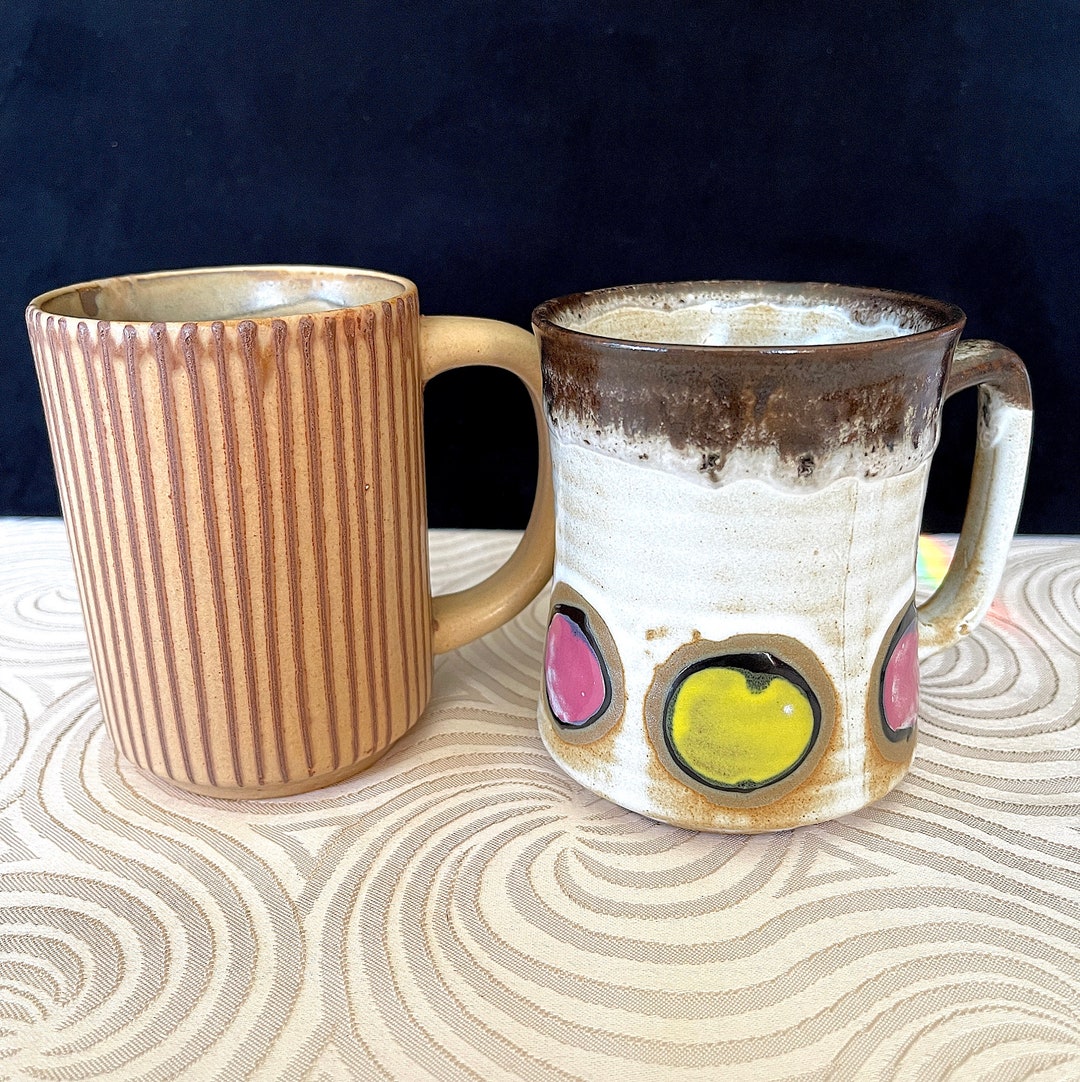 1960's Ceramic MOD Mugs, Two Different Designs, MCM With That Groovy ...