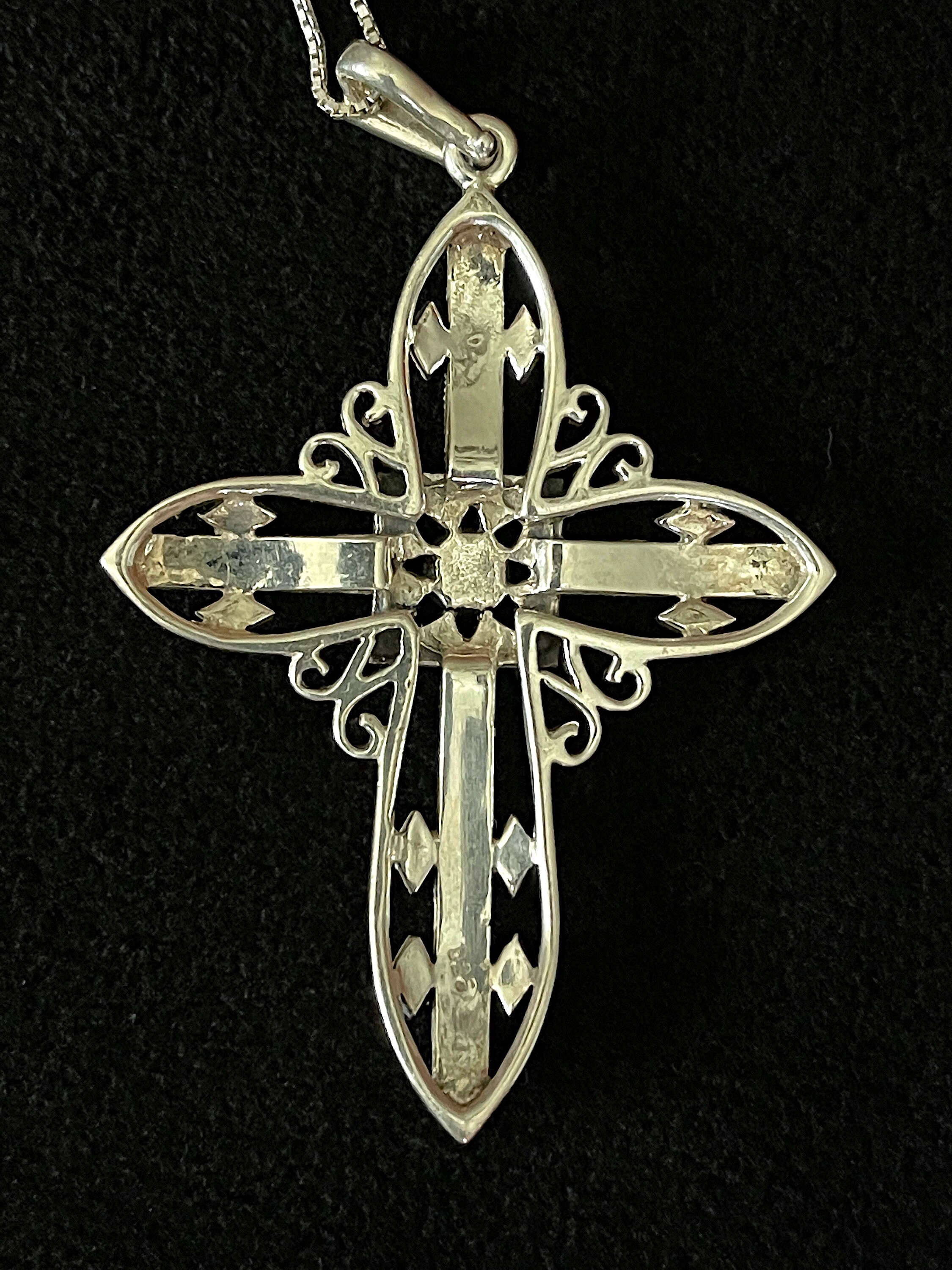 1960's-70's Sterling and Marcasite Cross Pendant Open - Etsy
