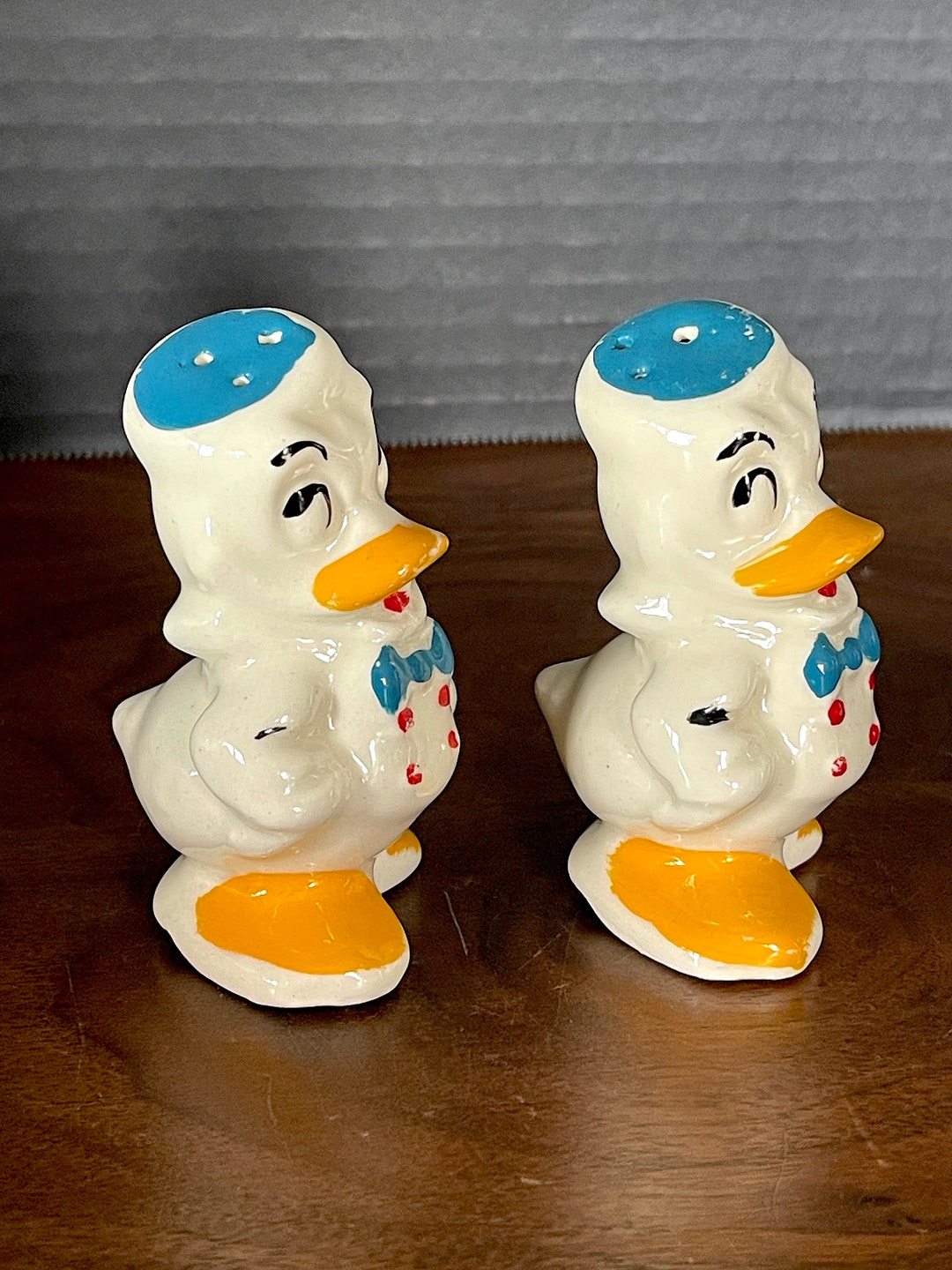 1940's Leeds China Co, Walt Disney, Donald Duck Ceramic Salt & Pepper ...