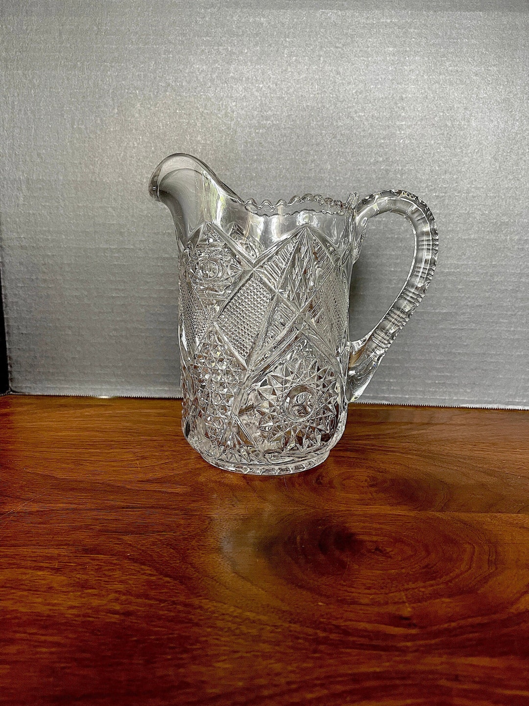1891-1962 United States Glass Co. "hobstar", EAPG Fancy Pitcher, Stars ...