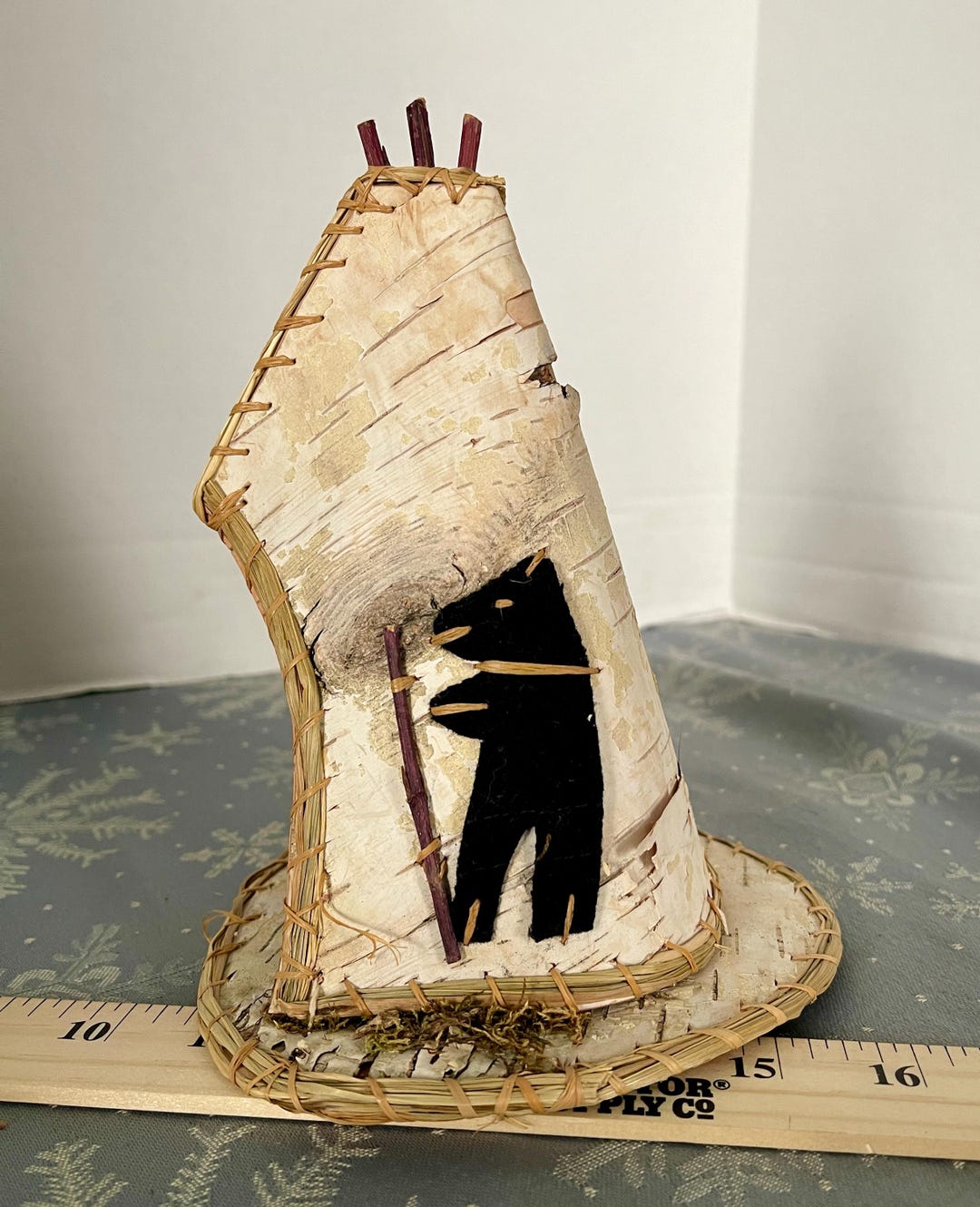 1980's Ojibwa Birch Bark Tipi, Souvenir of Ontario, Curve Lake Reserve ...