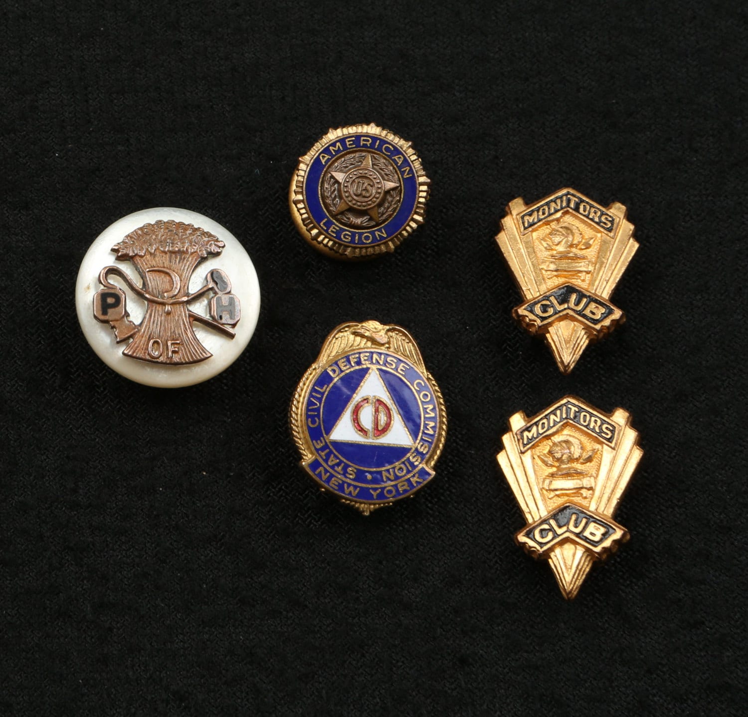 Vintage Club Pins Collection of Small Pins and Screw Back and | Etsy