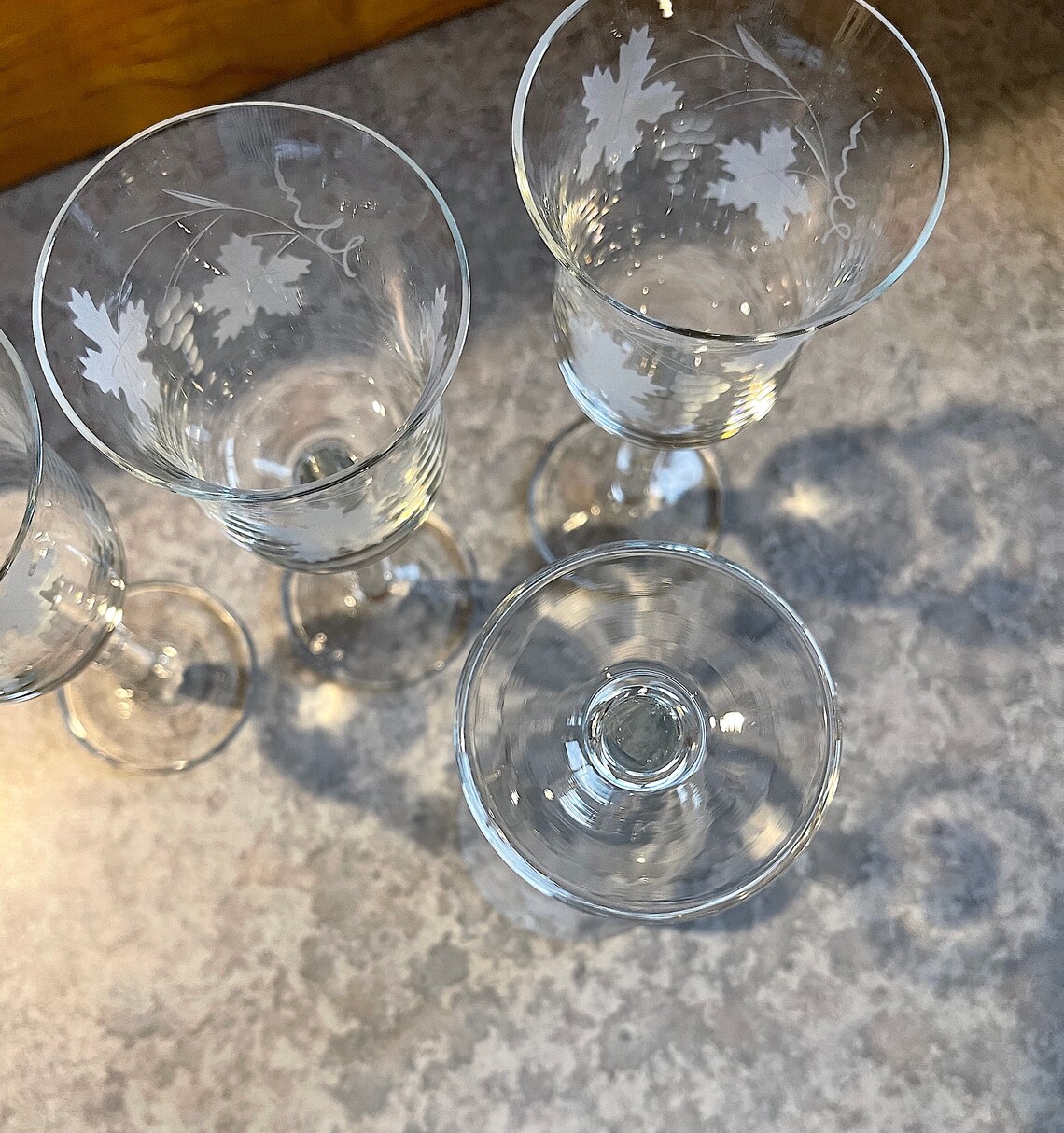 1950's-60's Crystal Tulip Shaped Cup Sherry or Cordials (4) Leaves ...