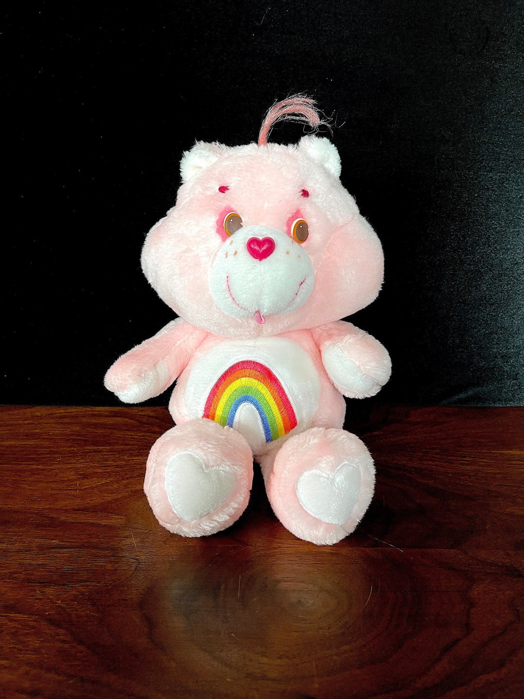 1983 Kenner, American Greetings, "cheer Bear" Pink White Plush Fabric ...
