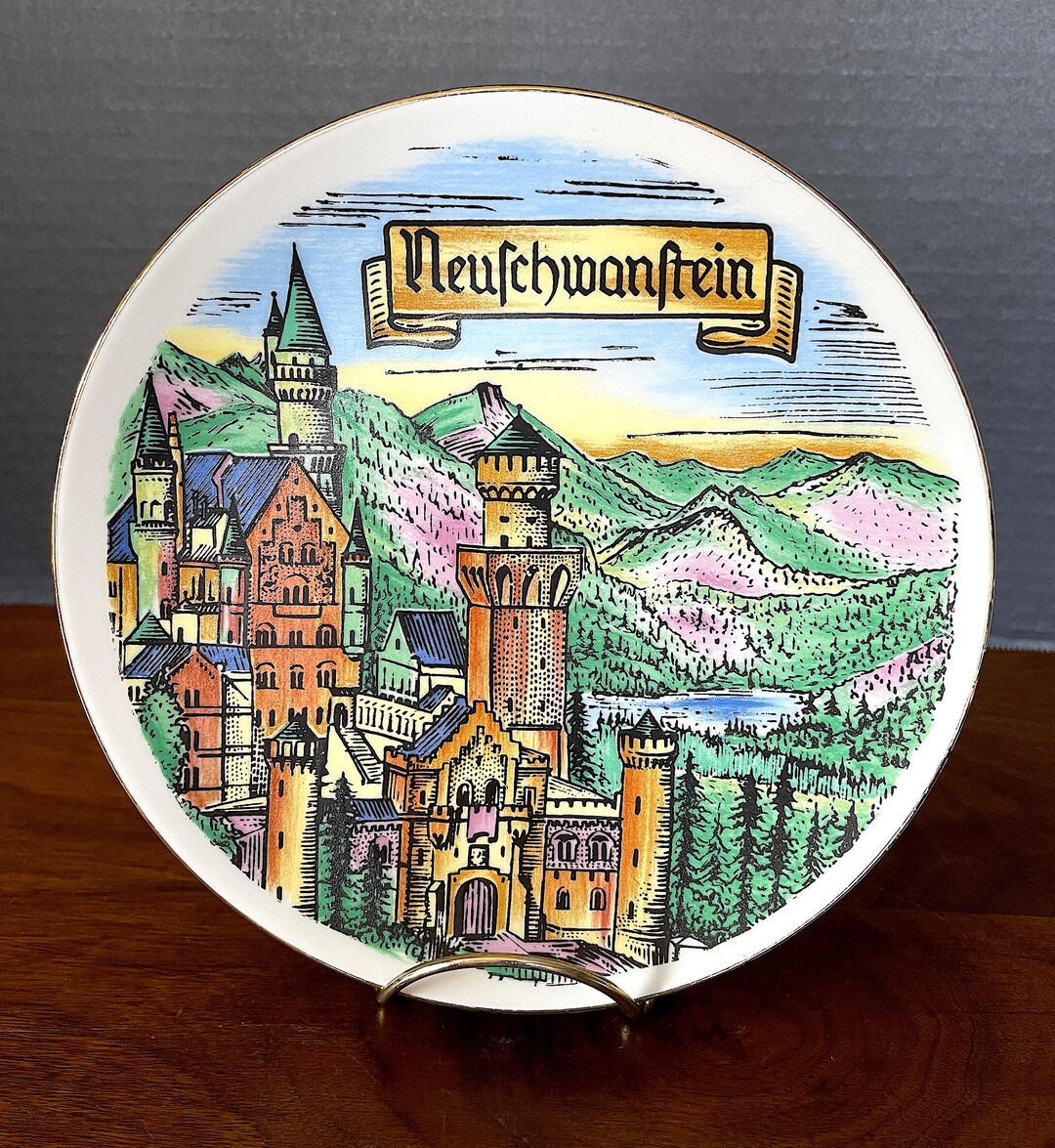 1960's-1970's Neuschwanstein Castle, Wall Plate, Reutter Porzellan, W ...