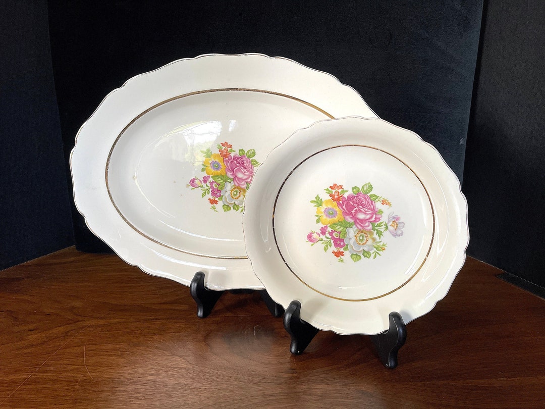 1940's Cannonsburg Pottery Co. "keystone" Platter & Bowl, Sold Tog ...