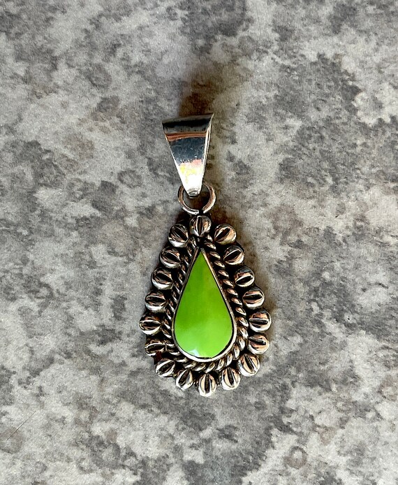 1970's-80's Mexico Made Green Turquoise Tear Drop Pen… - Gem