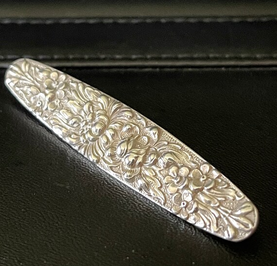1920's STIEFF Sterling Bar Pin, Floral design, Excell… - Gem