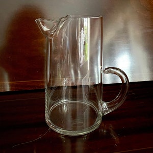 MCM Small Sleek Minimal Martini Pitcher, Hand Blown W Formed Ice Lip ...