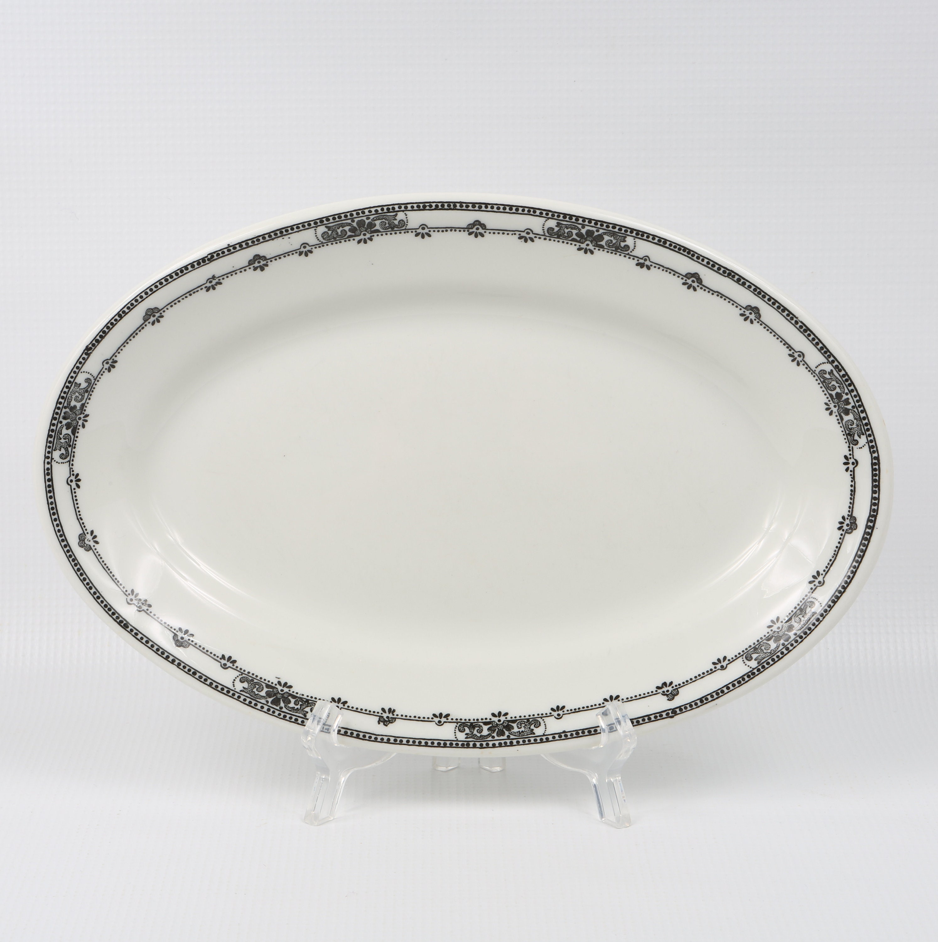 1950's Jackson China Oval Plate Platter Black Pattern Edge Design ...