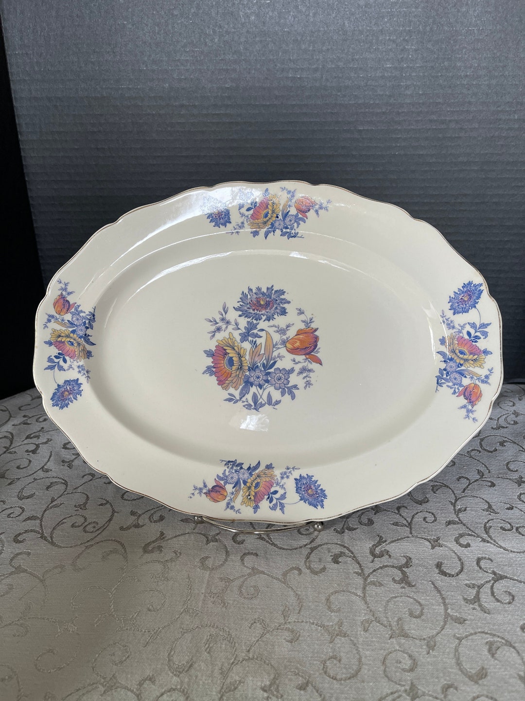 1940'S-50'S Keystone Canonsburg Pottery Co. Large Platter, Blue, Purple ...