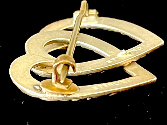 1910's-1920's Sterling Double Hearts Sweetheart Pin, … - Gem