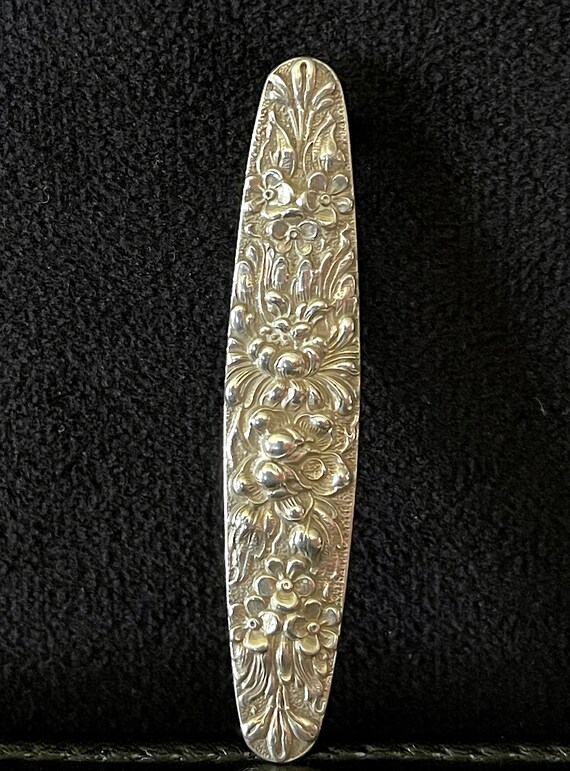 1920's STIEFF Sterling Bar Pin, Floral design, Excell… - Gem