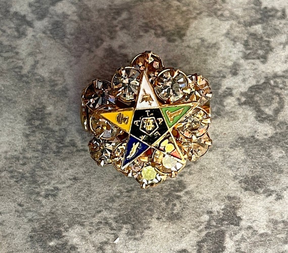 Pre 2000 Eastern Star Pin With Symbols Enameled on Star Set | Etsy