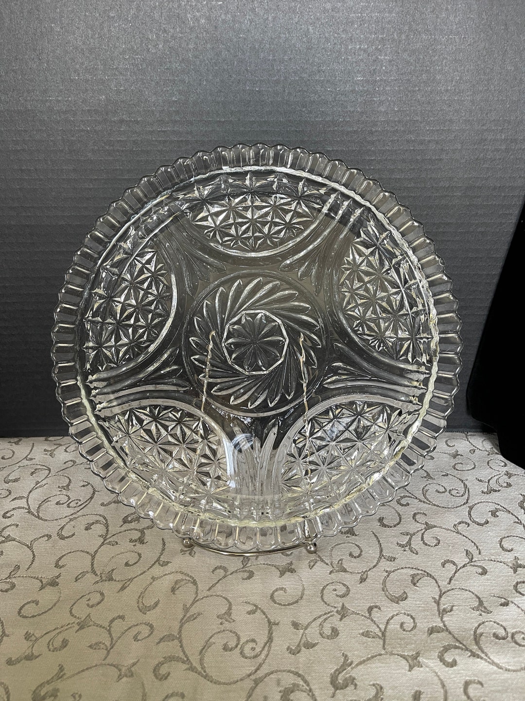 1960's Anchor Hocking stars & Bars Sandwich Tray, 5 Arch Bars N Stars ...