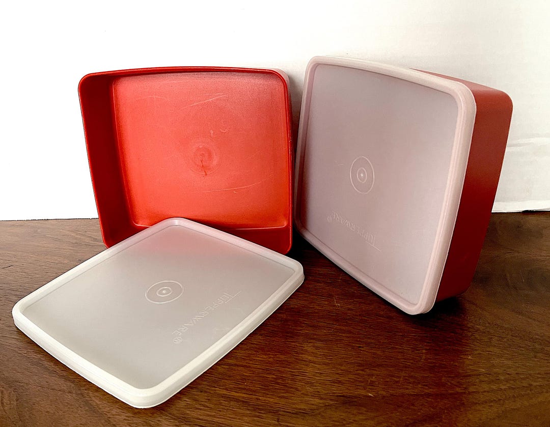 1980's Paprika Tupperware Sandwich Keepers (2), Sold Together, Clear ...