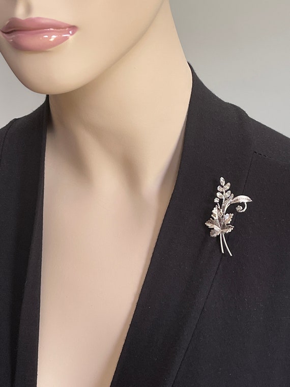 1940's-50's BEAU Sterling Complex Floral Brooch, Repo… - Gem