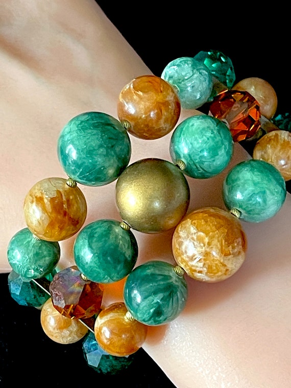 1960's Variety Size, Colored Marbled Plastic, Faceted… - Gem