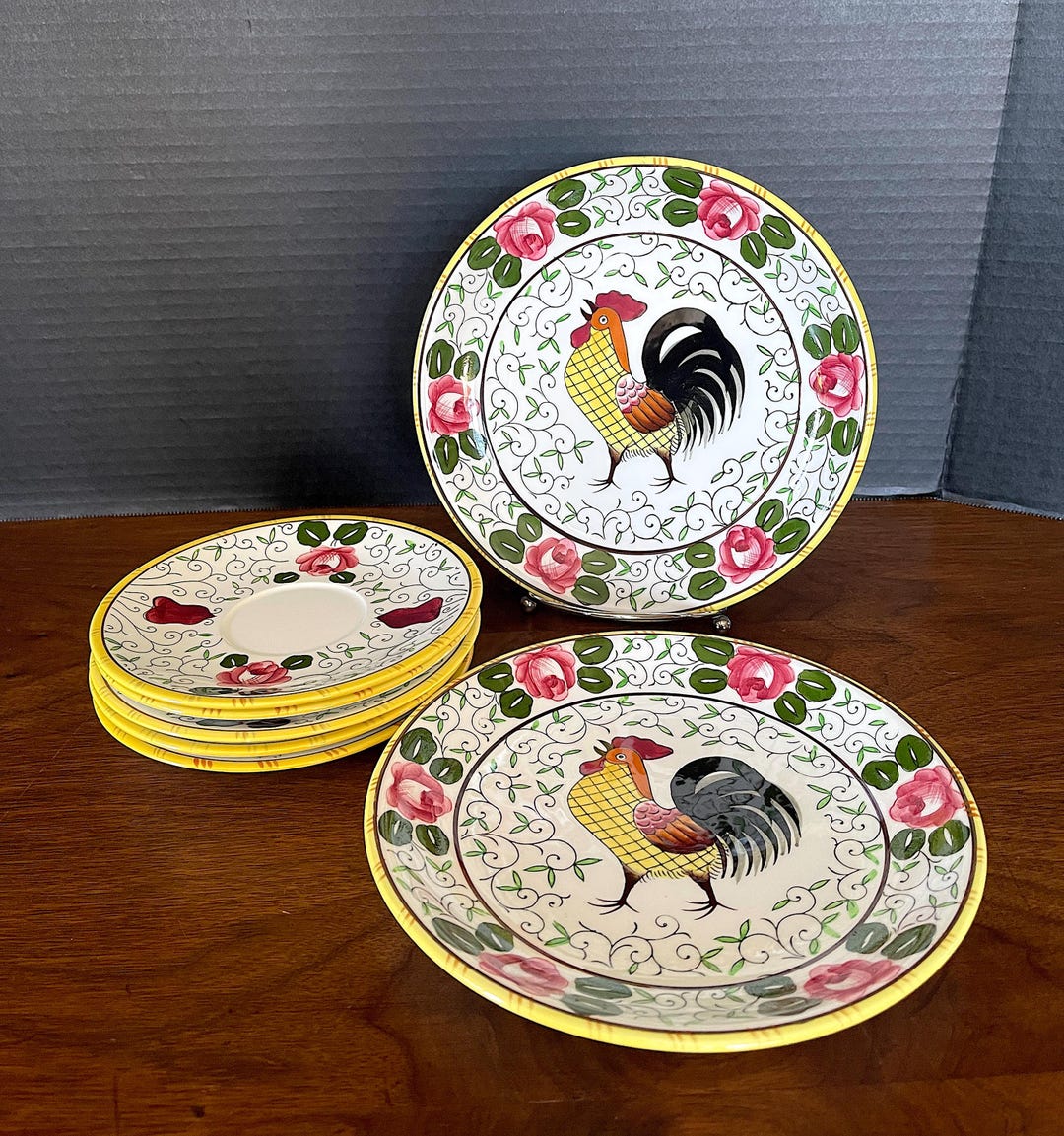 1953-1964 "provincial" 2 Salads, 5 Saucers, Sold Tog. 1 Salad Plts. & 1 ...