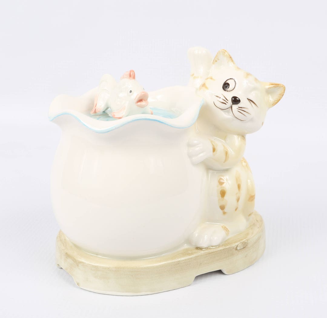 1980's Cat Motion Music Box Japan Musical Ceramic Cat - Etsy