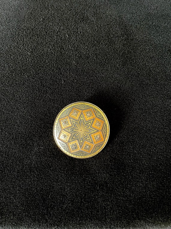 1960's Genuine Damascene Medallion Brooch, Made in Sp… - Gem