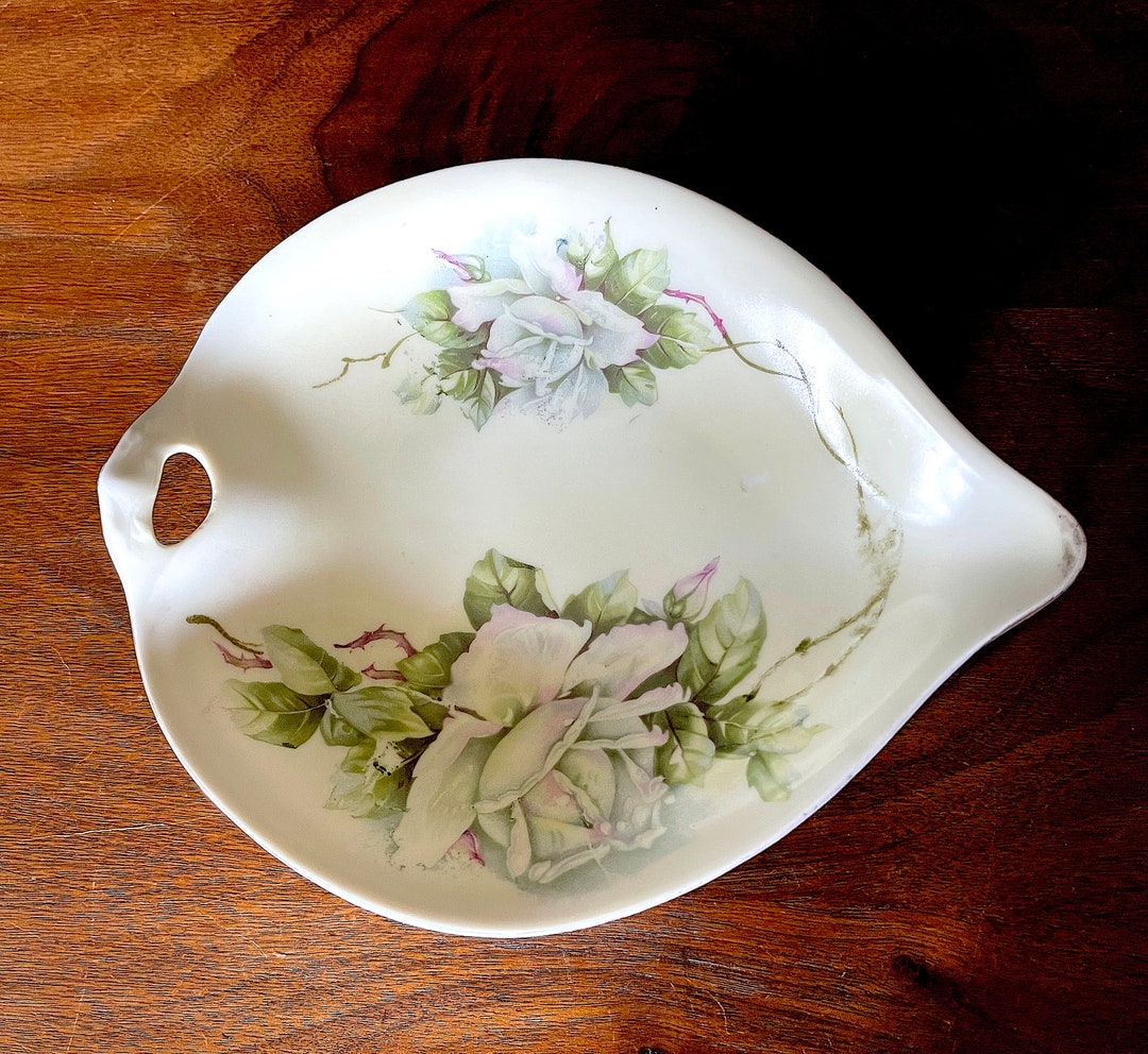 1920-29 Weimar Germany Porcelain Mint or Trinket Dish, Large Pink ...