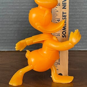 1971 Walt Disney Prod., Neon Orange Donald Duck Figurine, Duck on a ...