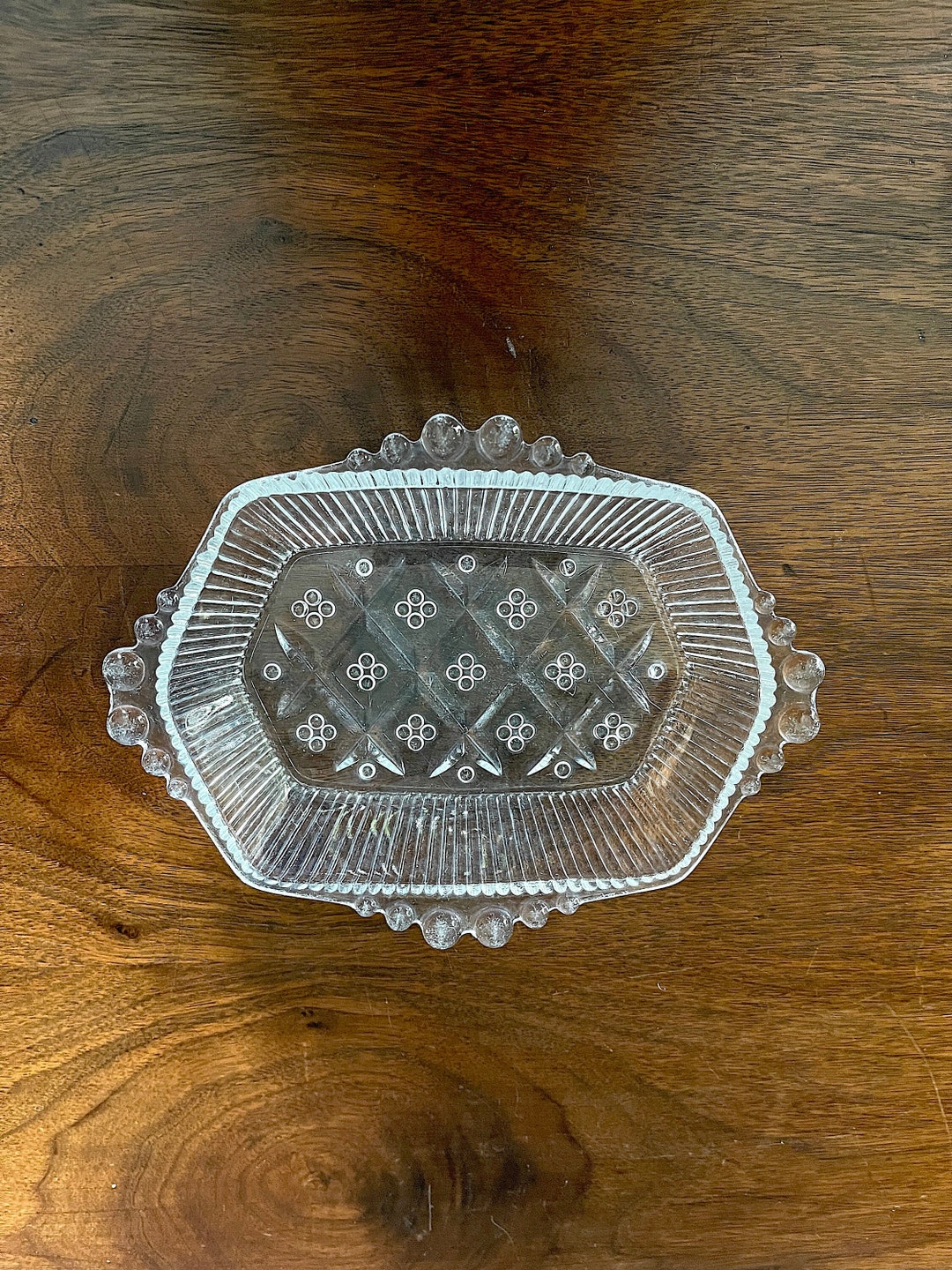 1950's-60's Anchor Hocking Bubble Tab Hexagonal Dot Filled Diamonds ...