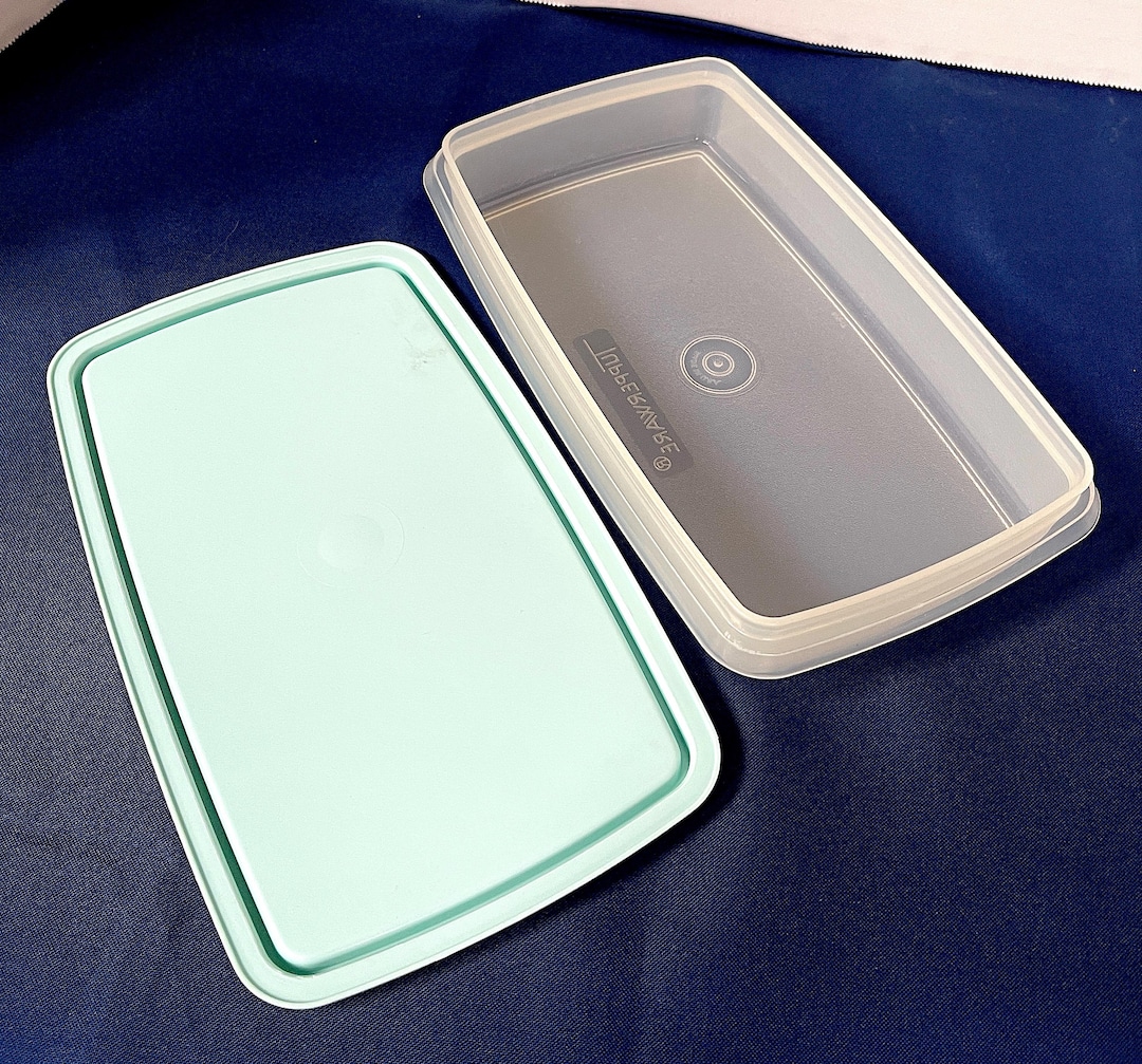 1970's Tupperware Slice N Store Cold Cut Keeper. Mint Green Lid, Clear ...