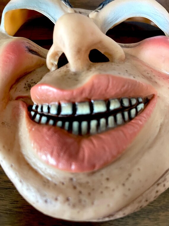 1983 Don Post Smiling Old Man Half Mask, Latex or Sil… - Gem
