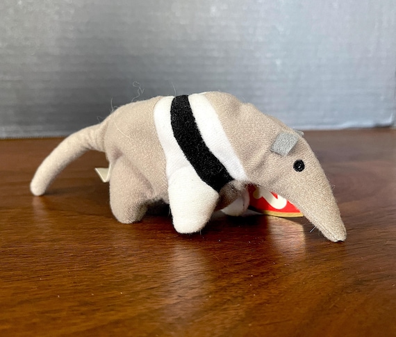 1993 Ty Teenie Beanie Babies antsy the Anteater MFD for Mcdonalds Gray White Black Embroidered Black Eyes Excellent VTG Condition Etsy UK
