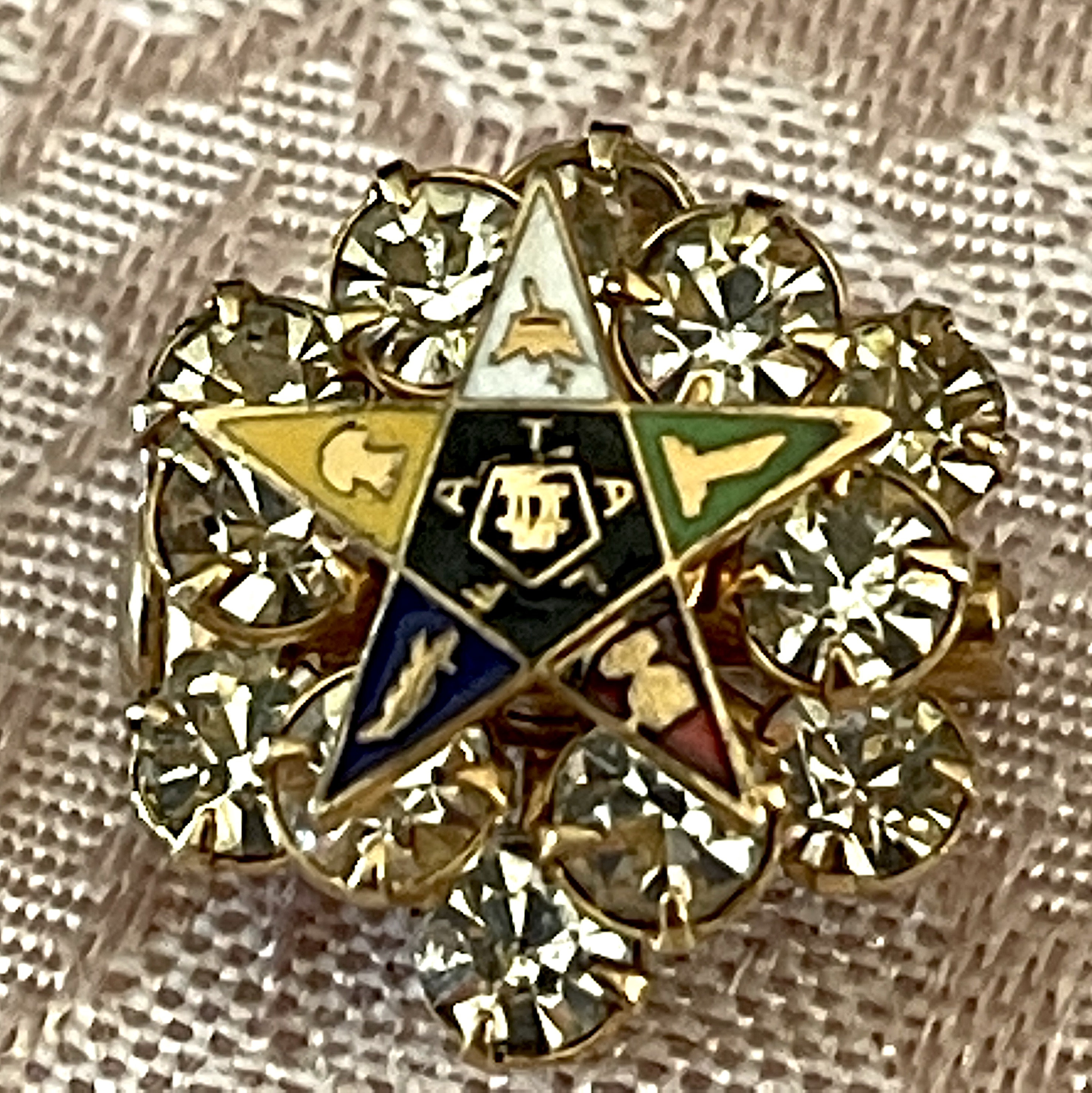 Pre 2000 Eastern Star Pin With Symbols Enameled on Star Set | Etsy