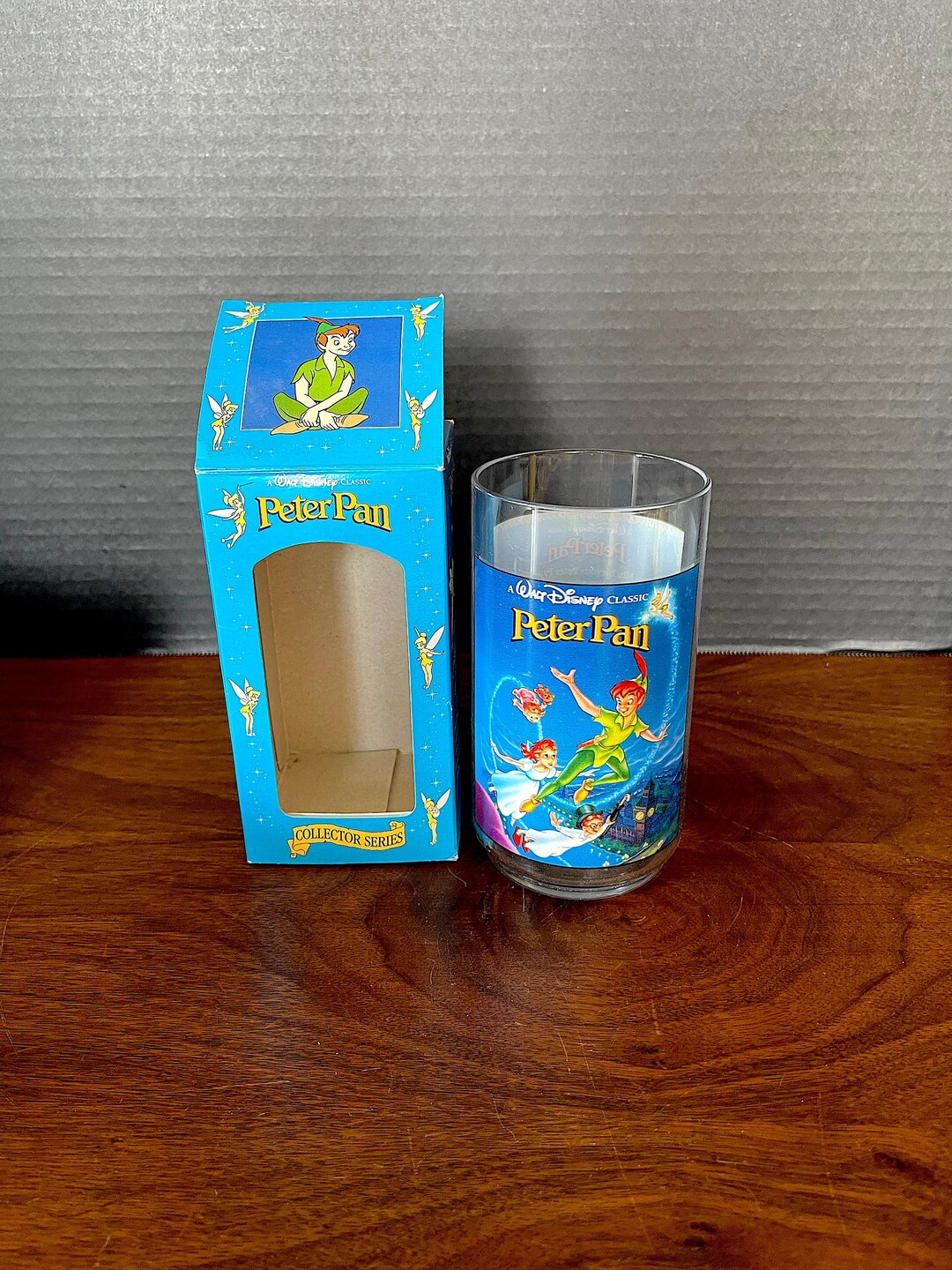 1994 A Walt Disney Classic, Collector Series, Peter Pan, Glass and Box ...
