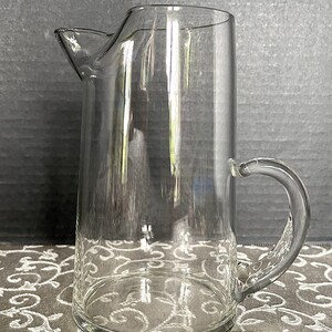 MCM Small Sleek Minimal Martini Pitcher, Hand Blown W Formed Ice Lip ...