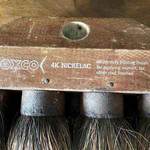 Mid Century OXCO 4 Knot, Horse Bristle Heavy Duty Roofing Brush, Hard Wood Head, Hole for Long ...