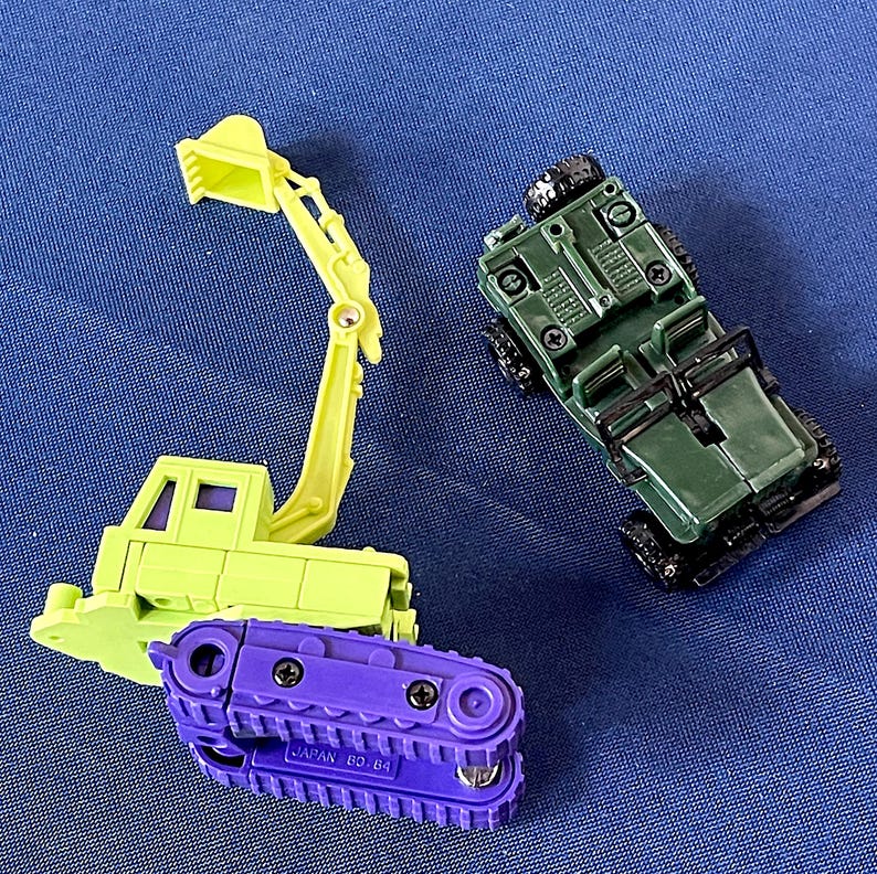 1980's Transformers, Mini, Jeep and G1 Scavenger Neon Green Convert to ...