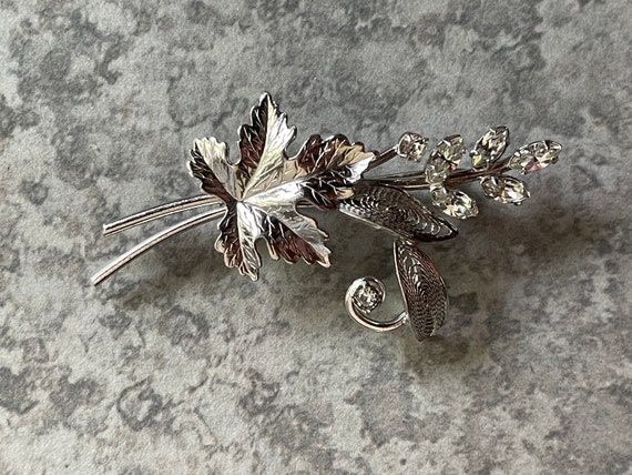 1940's-50's BEAU Sterling Complex Floral Brooch, Repo… - Gem
