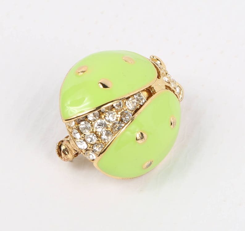 1980's Lady Bug Pin Dome Shaped Chartreuse Green Enamel - Etsy