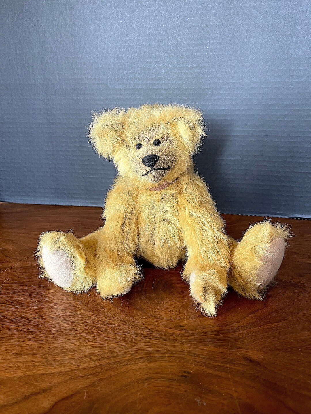 1996 Russ colby Weighted Posable Bear W Long Golden Fur, Sweet ...