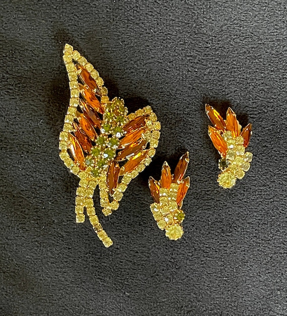 1950's Julianna Demi Parure Amber Olive Green Citrine - Etsy