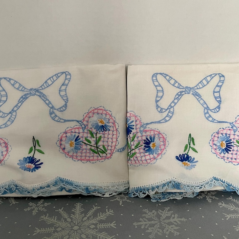 Hand Embroidered Pillow Cases - Etsy